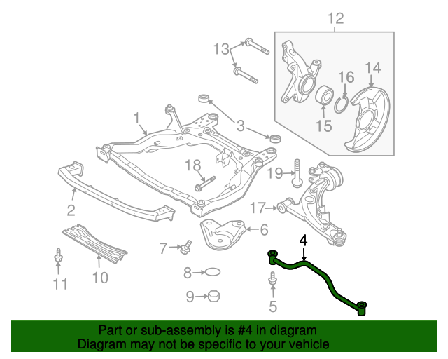 2007-2015 Mazda CX-9 Transverse Rod TD11-34-H90 | RealMazdaParts.com