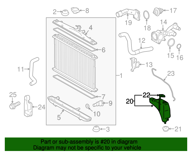 16470-0P040 - Engine Coolant Reservoir 2010-2015 Lexus | AutoNation Parts