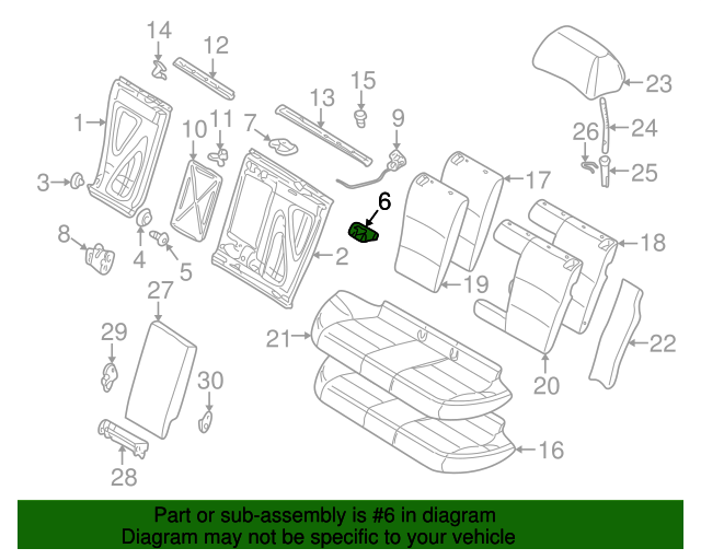 52207157536 - 1999-2013 BMW Seat Back Frame Clip (52-20-7-157-536 ...