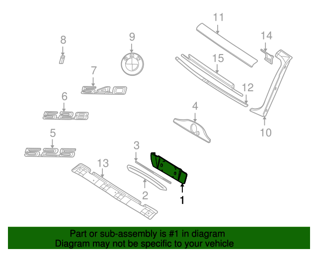 Genuine BMW 51-13-8-244-885 | Finish Panel | FREE Shipping on Most ...