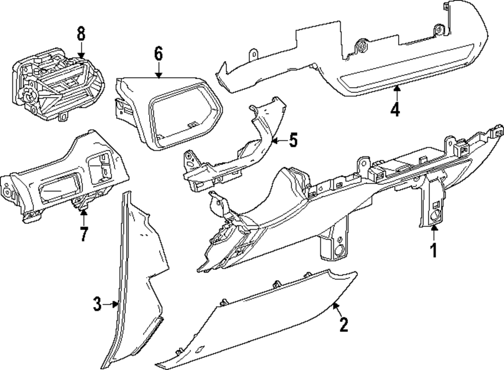 2024-2025 GM Instrument Panel Knee Bolster 85522010 | GM Parts Center