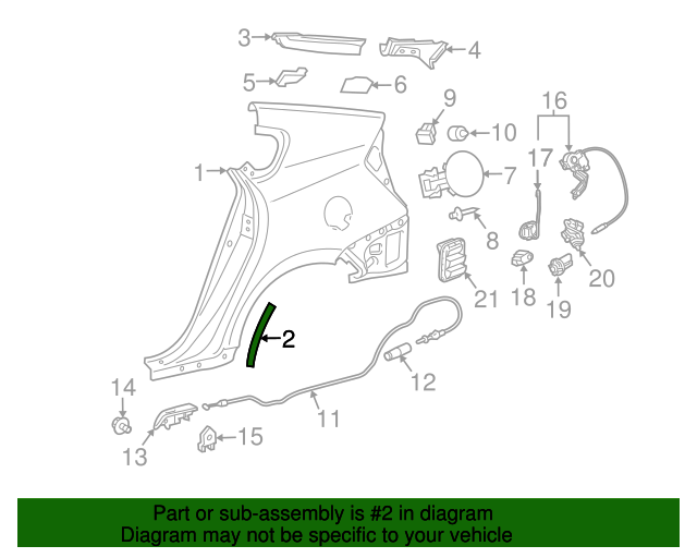 58745-47020 - Quarter Panel Protector - 2010-2015 Toyota | OEM Genuine ...