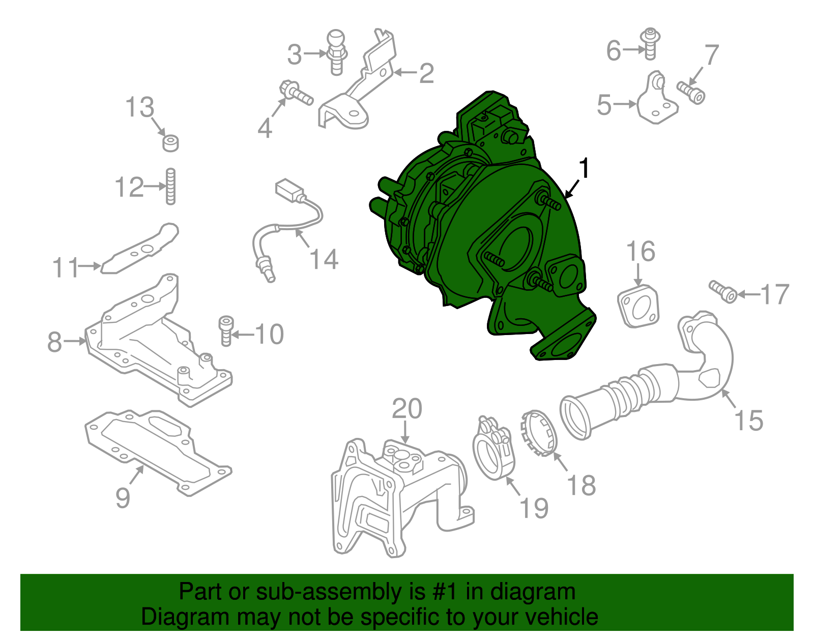 2013-2016 Porsche Cayenne Turbocharger 958-123-025-20 | OEM Parts Online