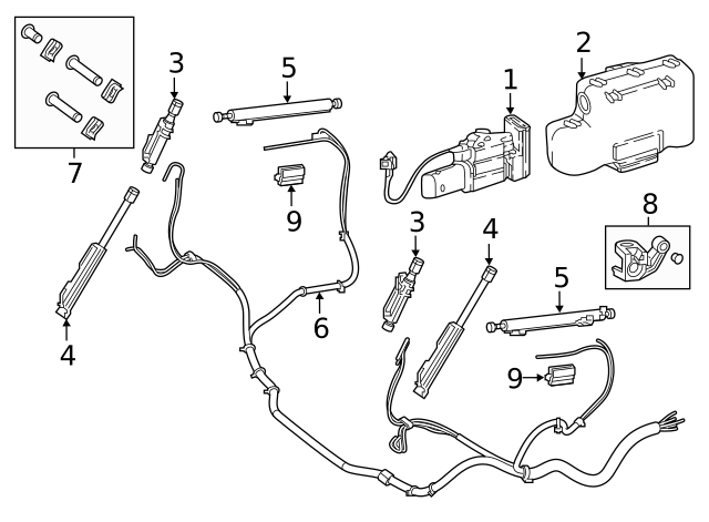 2017-2023 Mercedes-Benz Convertible Top Hydraulic Cylinder Hardware Kit ...