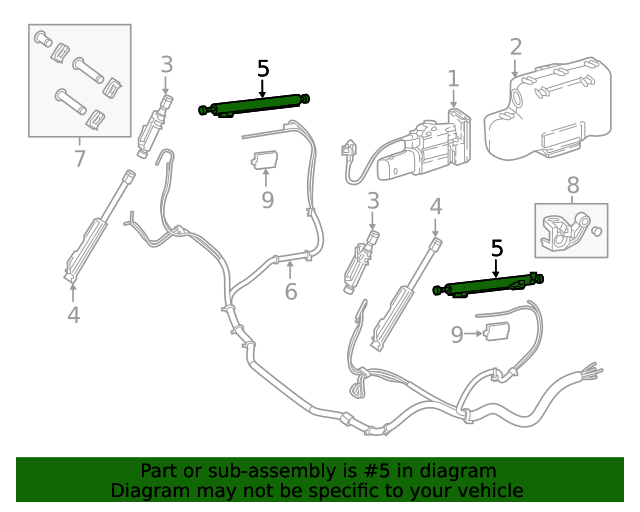 205-800-06-00 - Convertible Top Hydraulic Cylinder 2017-2023 Mercedes ...