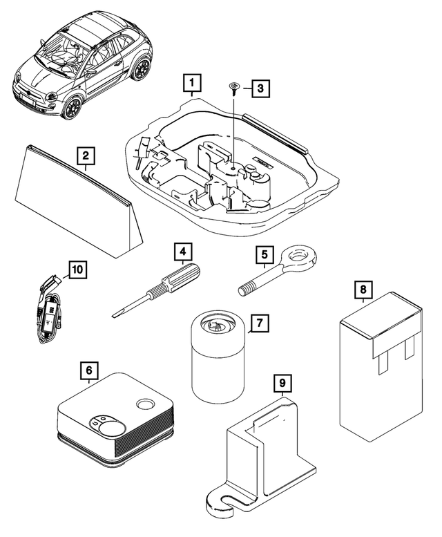 2024 Fiat 500E Tool Bag 68374903AA | Mopar eStore