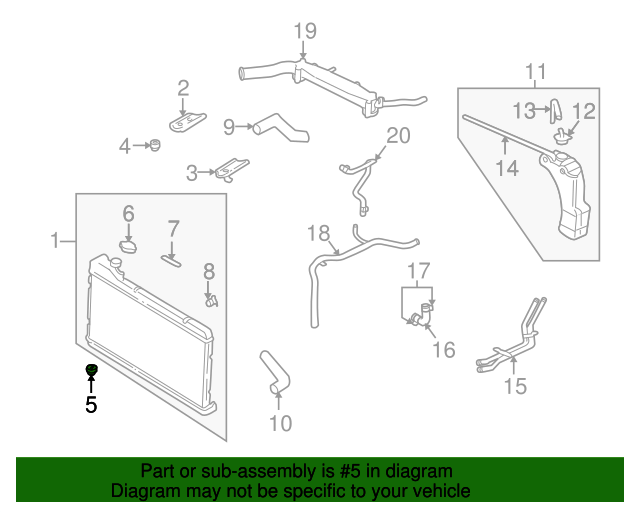 1990-2002 Subaru Radiator Assembly Lower Insulator 45106AA020 | Subaru ...
