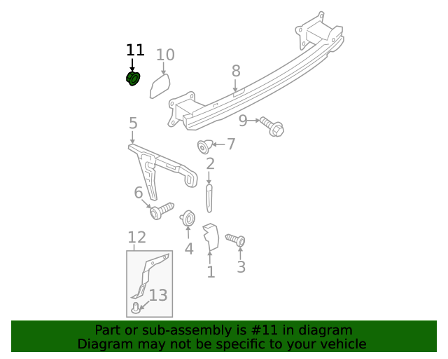 WHT-002-005 - Impact Bar Lock Nut 2008-2023 Audi | Audi OEM Parts