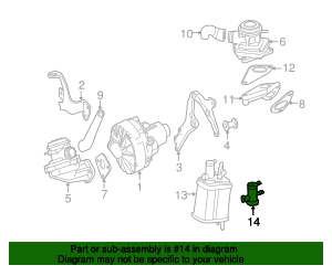 000-470-63-93 - Vapor Canister Purge Solenoid 2007-2009 Mercedes-Benz ...