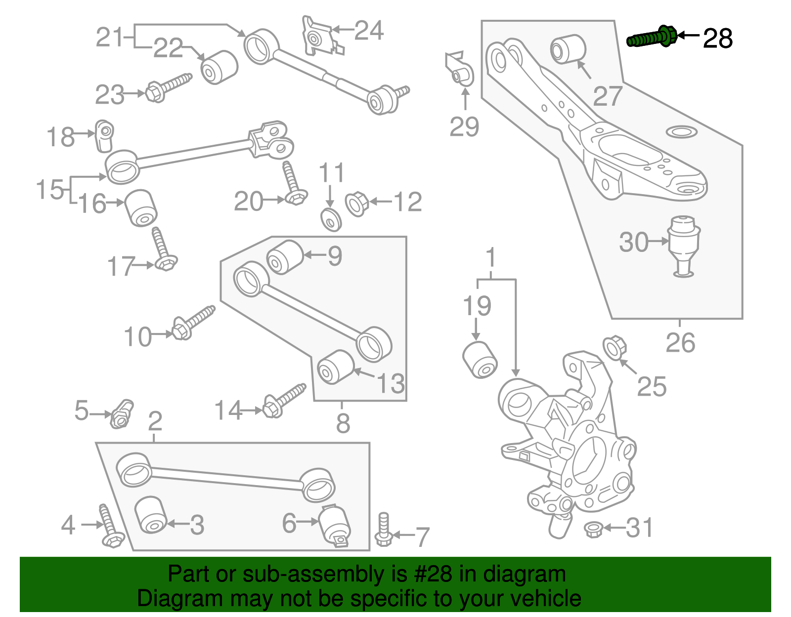 2007-2024 Ford Lower Control Arm Bolt W712774-S900 | QuirkParts