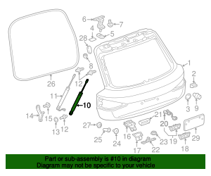 2015-2018 Audi Support Cylinder 8U0-827-552-B | OEM Parts Online