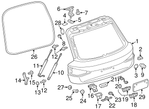 2015-2018 Audi Support Cylinder 8U0-827-552-B | OEM Parts Online