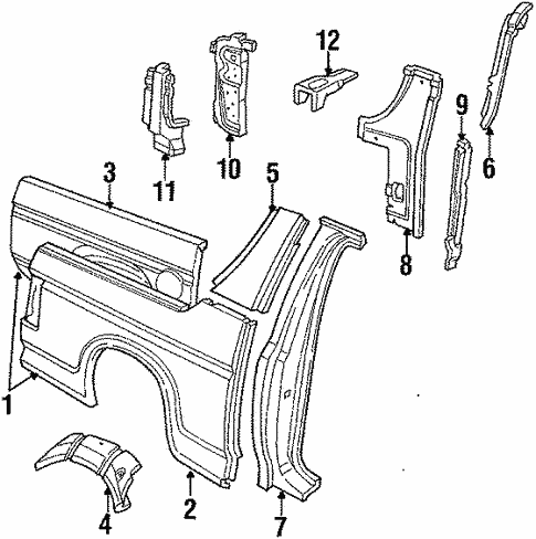Inner Structure & Rails for 1990 Ford Bronco | QuirkParts