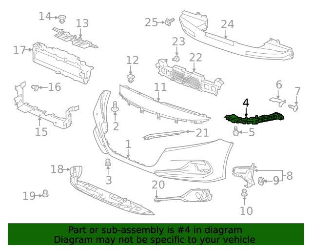 71140-TVA-F00 - Beam R Front Bumper - Honda Factory Parts