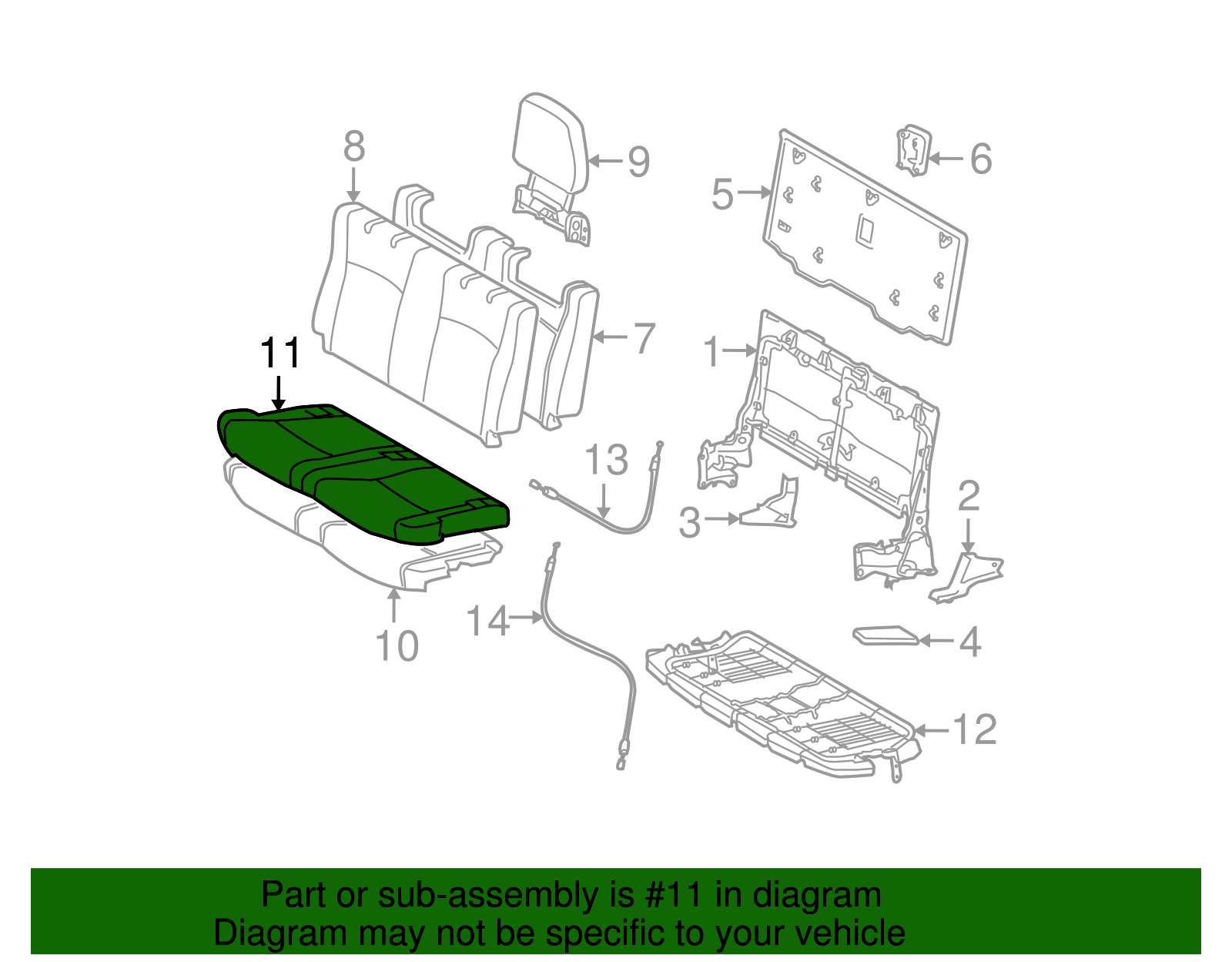 79021-48050-C1 - Cushion Cover - 2008-2010 Toyota Highlander | Nucar Toyota Parts
