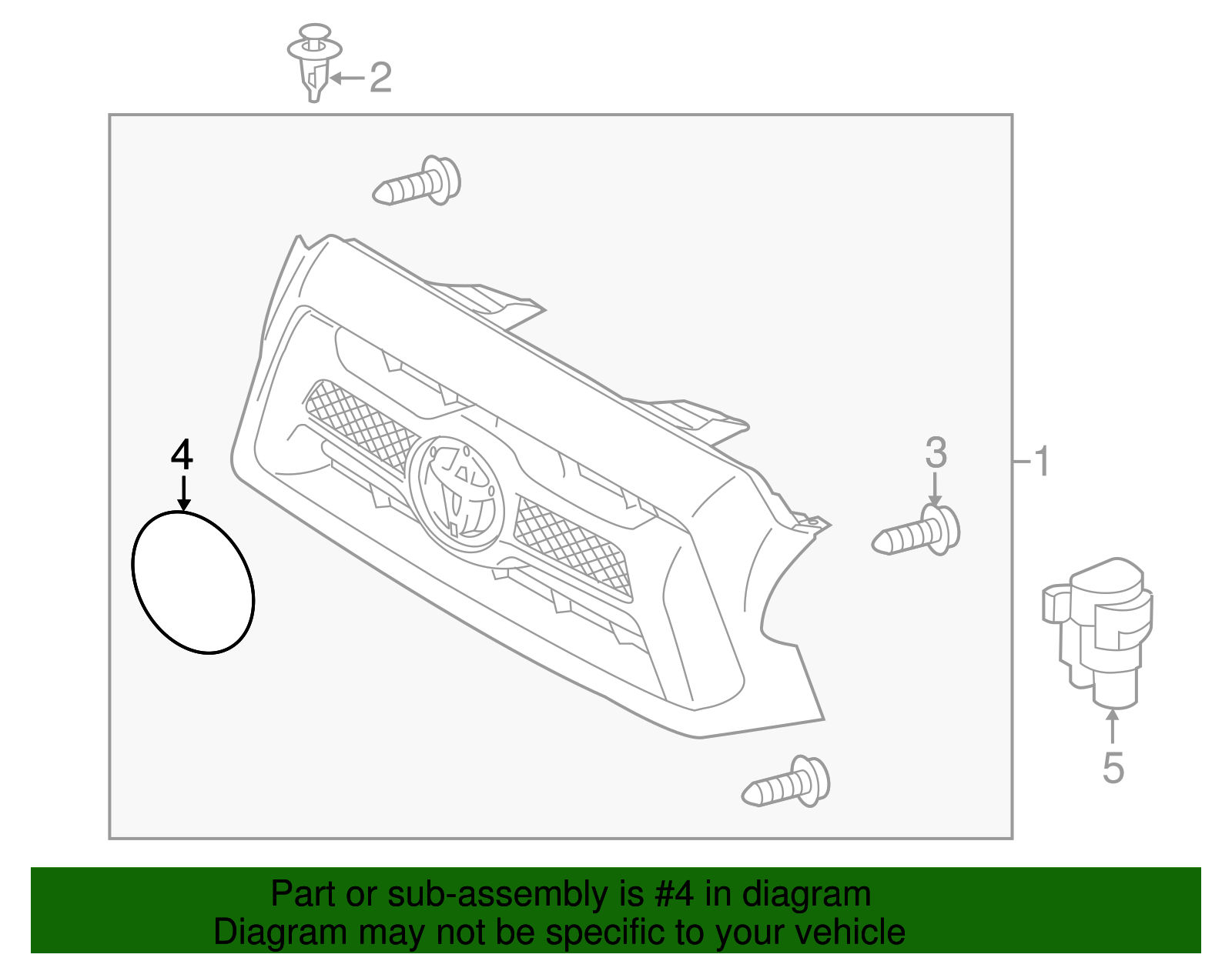 2011-2015 Toyota Tacoma Grille Emblem (Front) 90975-A2001 | OEM Parts ...