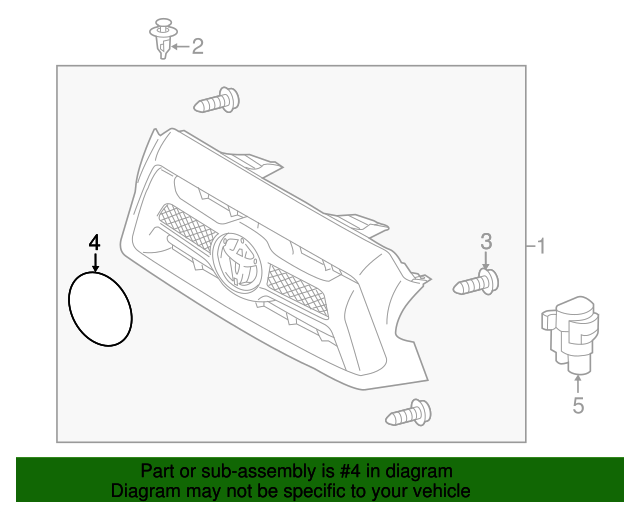 2011-2015 Toyota Tacoma Grille Emblem (Front) 90975-A2001 | OEM Parts ...