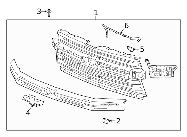 2020-2023 Chevrolet Grille 84785049 GM | GMPartsDirect.com