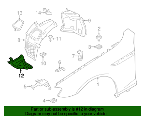 51-75-8-056-067 - Fender Liner Extension 2012-2019 BMW ...