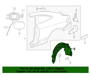 205-690-38-06 - Quarter Panel Splash Shield 2017-2023 Mercedes-Benz ...