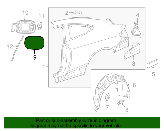 2017-2020 Mercedes-Benz Fuel Door 205-757-17-00 | MB OEM Parts