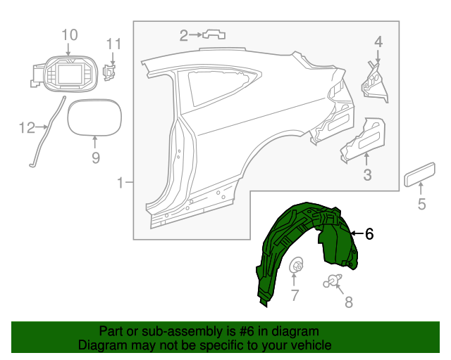 205-690-38-06 - Quarter Panel Splash Shield 2017-2023 Mercedes-Benz ...