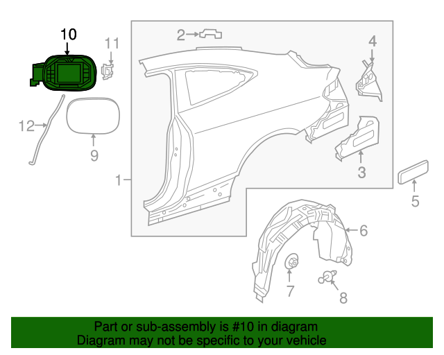 205-630-45-04 - Fuel Door Hinge 2017-2023 Mercedes-Benz ...