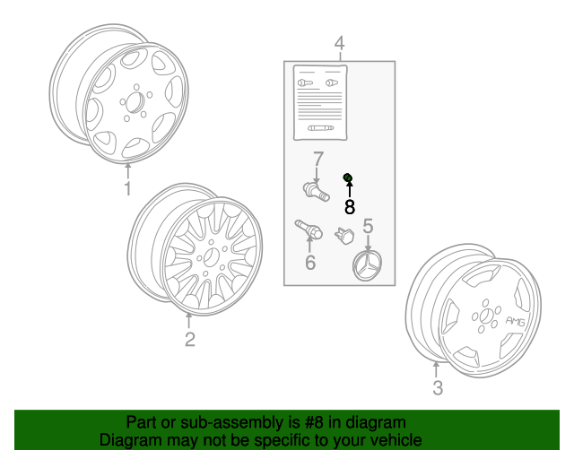 Genuine OEM Valve Stem Cap | 007757-008600-64 | Fits Select 1986-2018 ...