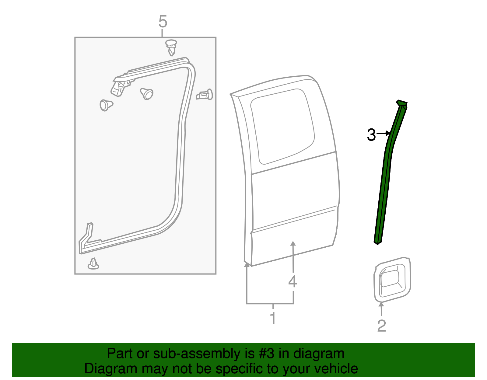 2005-2023 Toyota Tacoma Door Seal (Left, Rear) 67874-04011 | Toyota ...