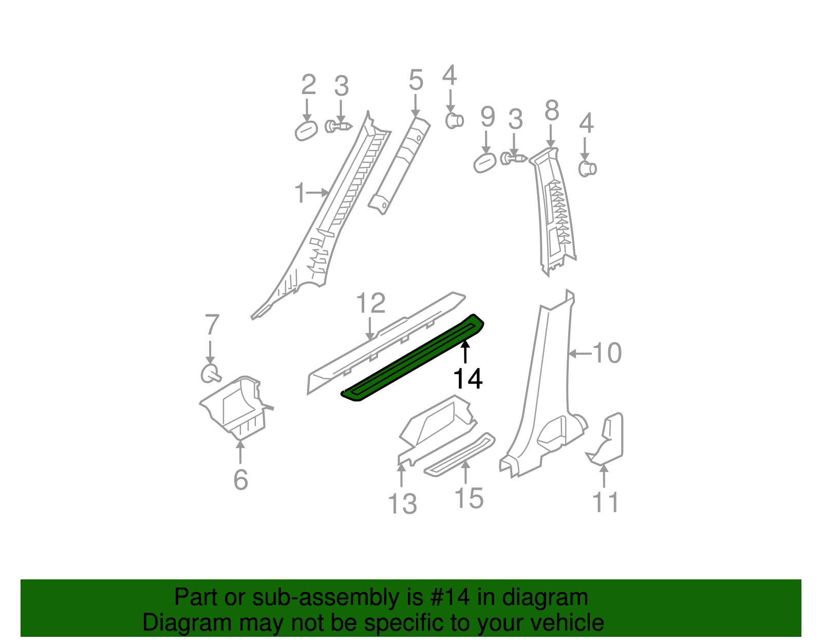 85873-1F000WK - Scuff Plate 2005-2010 Kia Sportage | Kia.Parts Store