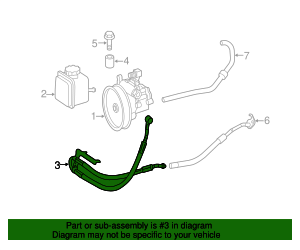 164-460-01-24 - Power Steering Pressure Hose 2006-2007 Mercedes-Benz ...