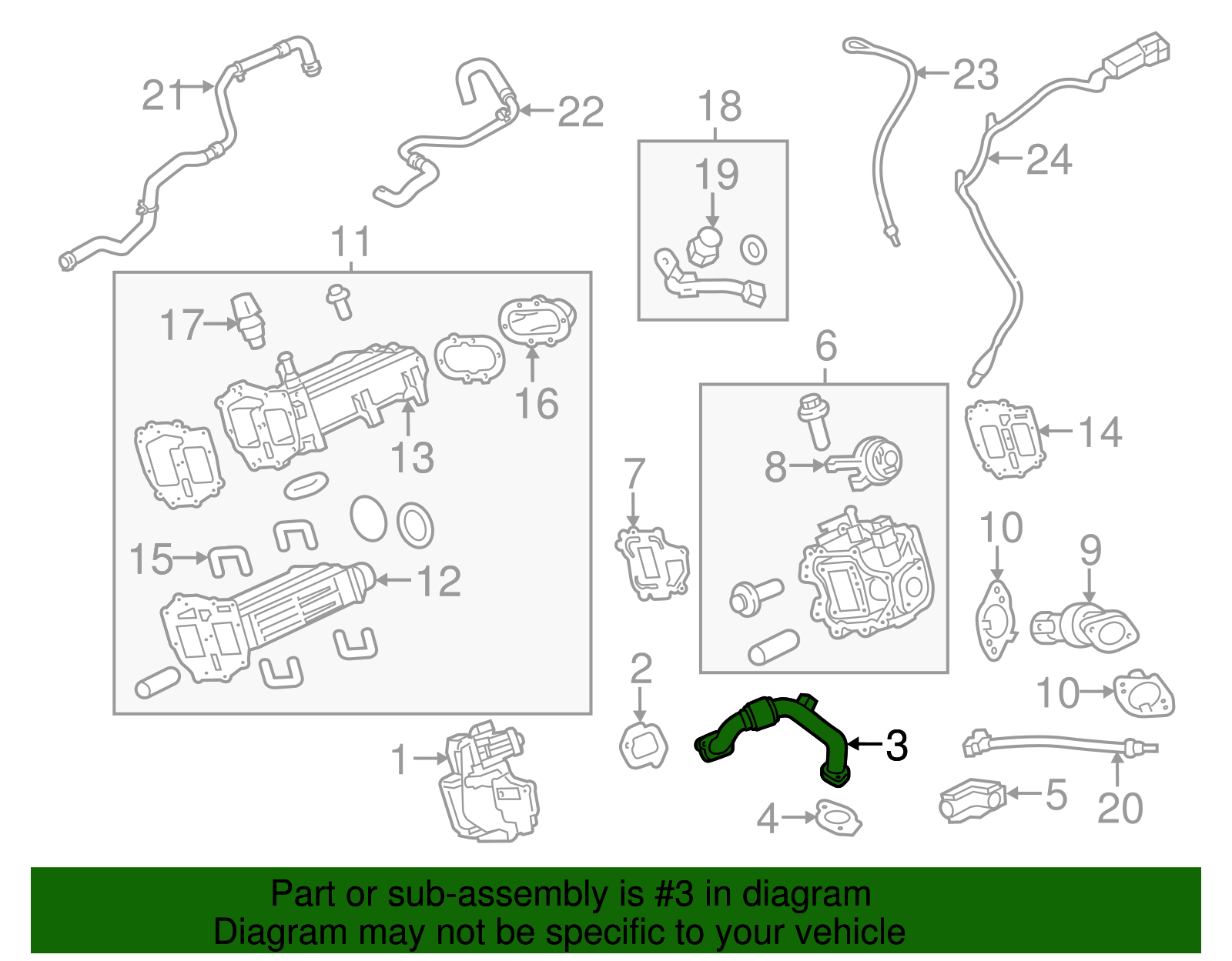 FC3Z-9E469-A - Egr Tube 2011-2019 Ford | Big 3 Auto Parts