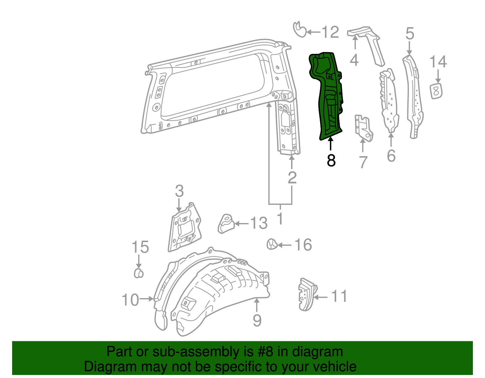 1998-2007 Toyota Land Cruiser Corner Panel 61744-60070 | Toyota Parts ...