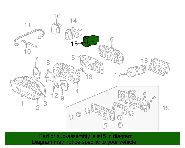 OEM 1998-2002 Honda Accord Sunroof Switch 35830-S84-A01 | Honda ...