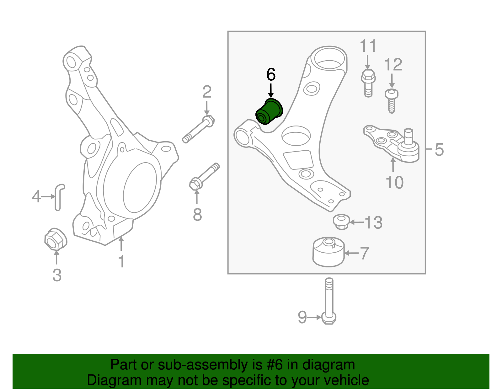 54551-2T000 - Lower Control Arm Front Bushing 2014-2016 Kia | Kia.Parts ...