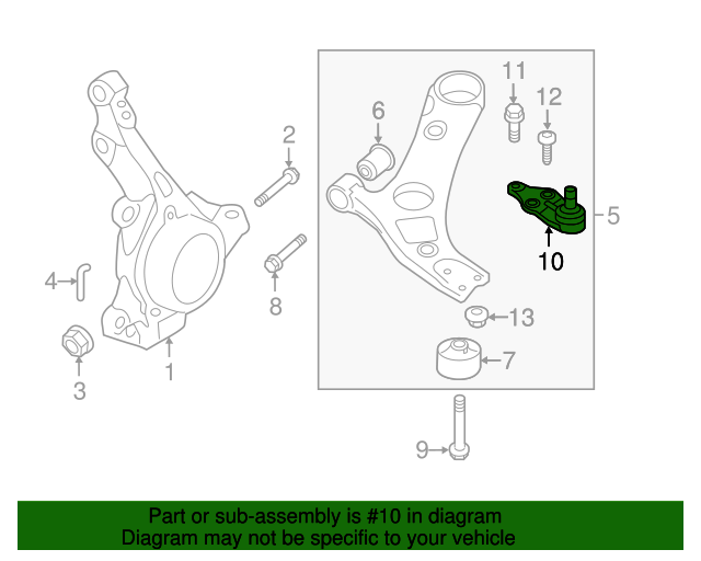 54530-3S100 - Lower Ball Joint 2011-2015 Kia Optima | Kia.Parts Store
