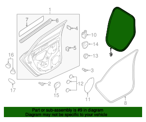 8V5-833-721-A - Door Seal 2015-2020 Audi | AutoNationParts.com