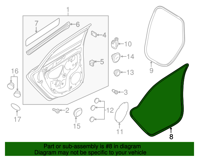 8V5-839-911-C - Door Seal 2015-2020 Audi | AutoNationParts.com