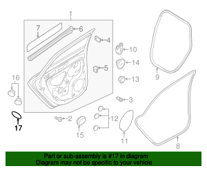 2006-2024 Audi Door Shell Plug 8P0-837-111-B | Audi USA Parts