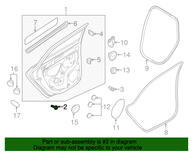WHT-007-119 - Door Shell Ball Stud 2015-2024 Audi | Audi OEM Parts