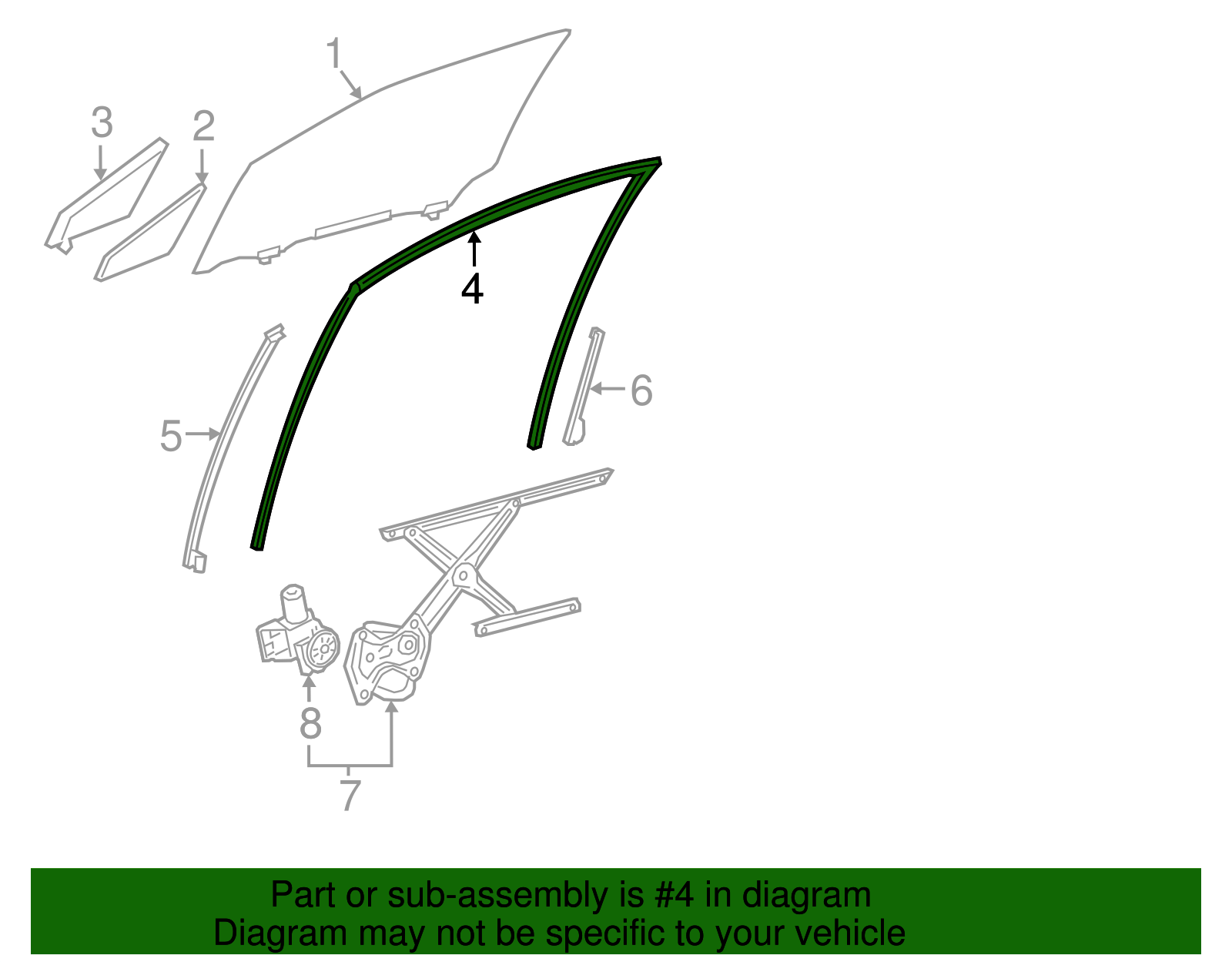 2019-2022 Toyota C-HR Run Weather-Strip 68151-10071 | OEM Parts Online