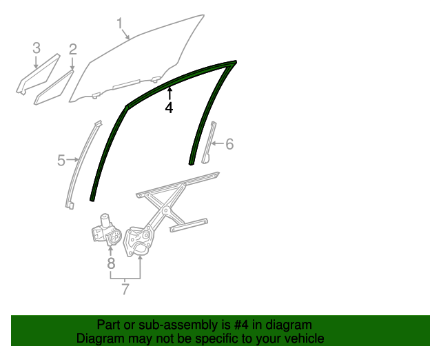 68141-F4010 - Window Channel 2018-2022 Toyota C-HR | AutoNationParts.com