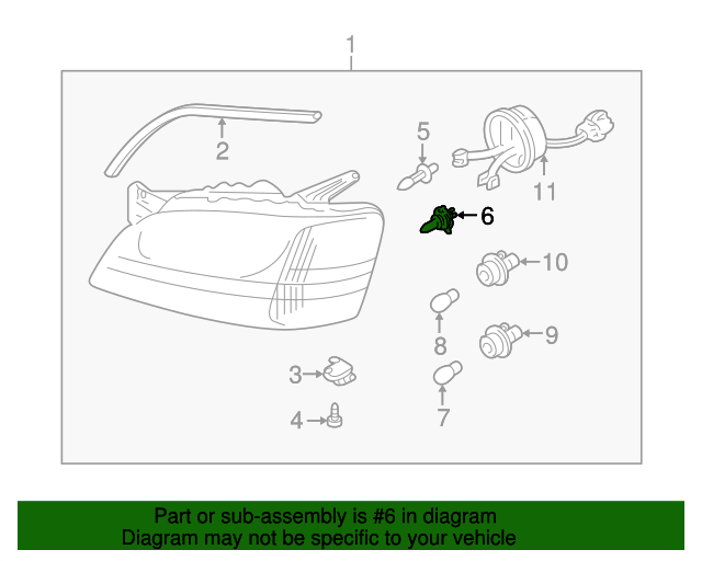 2000-2008 Subaru Bulb 84920PA060 | TascaParts.com