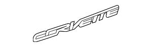 22997787 - Bright Chrome Deck Lid Corvette Name Plate 2014-2019 ...