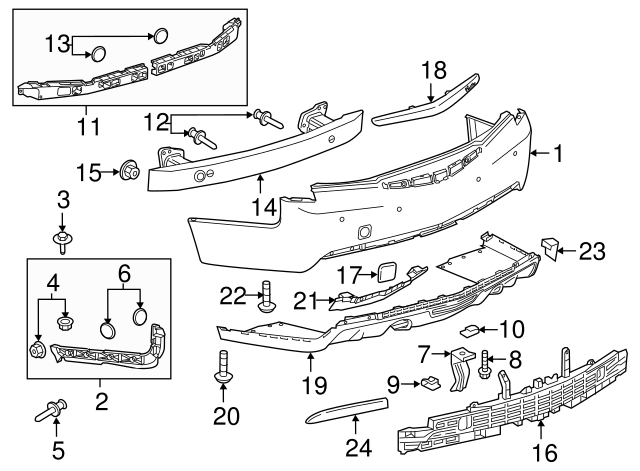 2016-2018 Cadillac ATS Rear Bumper Fascia Energy Absorber 23193514 ...