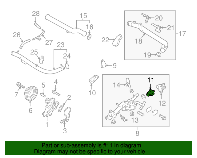 Genuine Thermostat for 2013-2019 Hyundai | Part# 25500-3C150 | Hyundai ...