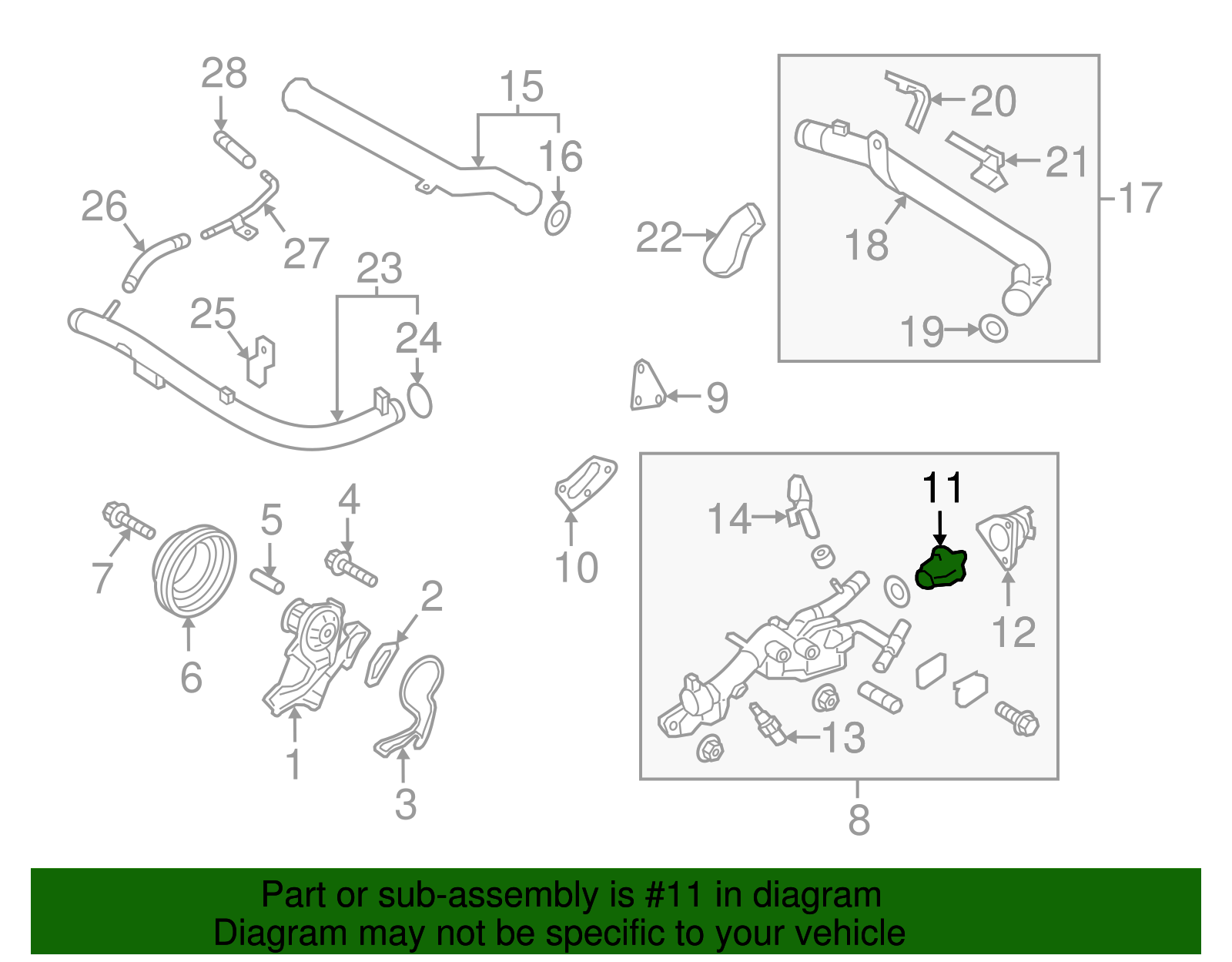 2013-2019 Hyundai Thermostat 25500-3C150 | Retail Performance Auto Parts