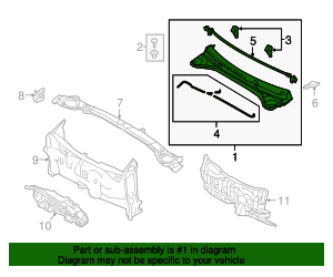 2017-2018 Hyundai Elantra Cowl Grille 86150-F2000 | OEM Parts Online