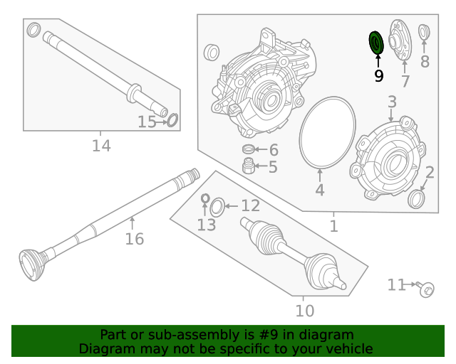 000-997-79-11 - Drive Shaft Pinion Yoke Seal 2021-2023 Mercedes-Benz ...