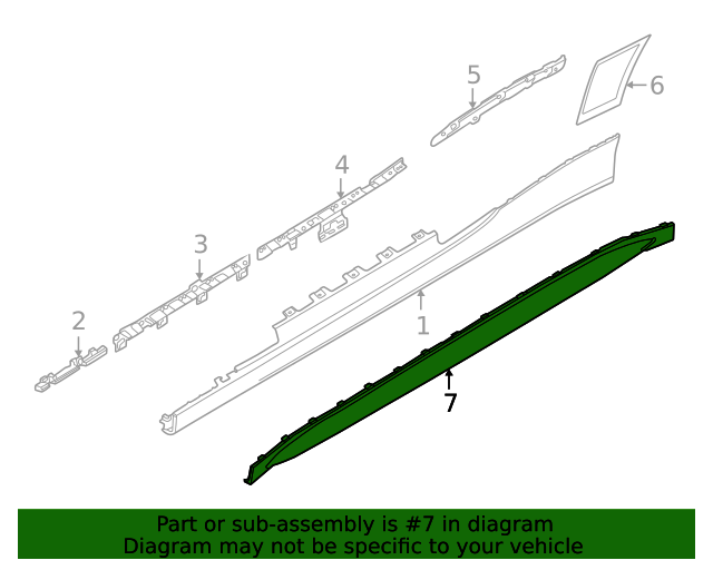 51-77-8-084-410 - Sill insert right 2021-2024 BMW M4 | AutoNation Parts
